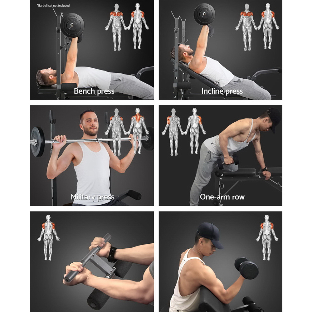 Everfit 9-In-1 Weight Bench Multi-Function Power Station Fitness Gym ...